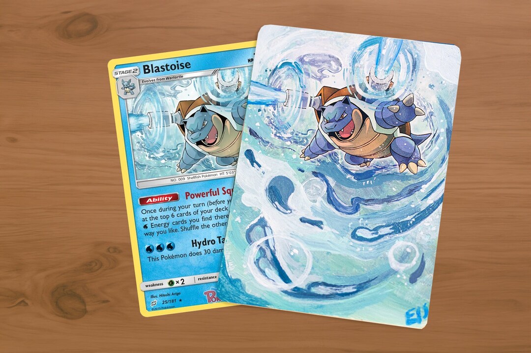 Blastoise Hand Painted Pokemon Card - Etsy UK