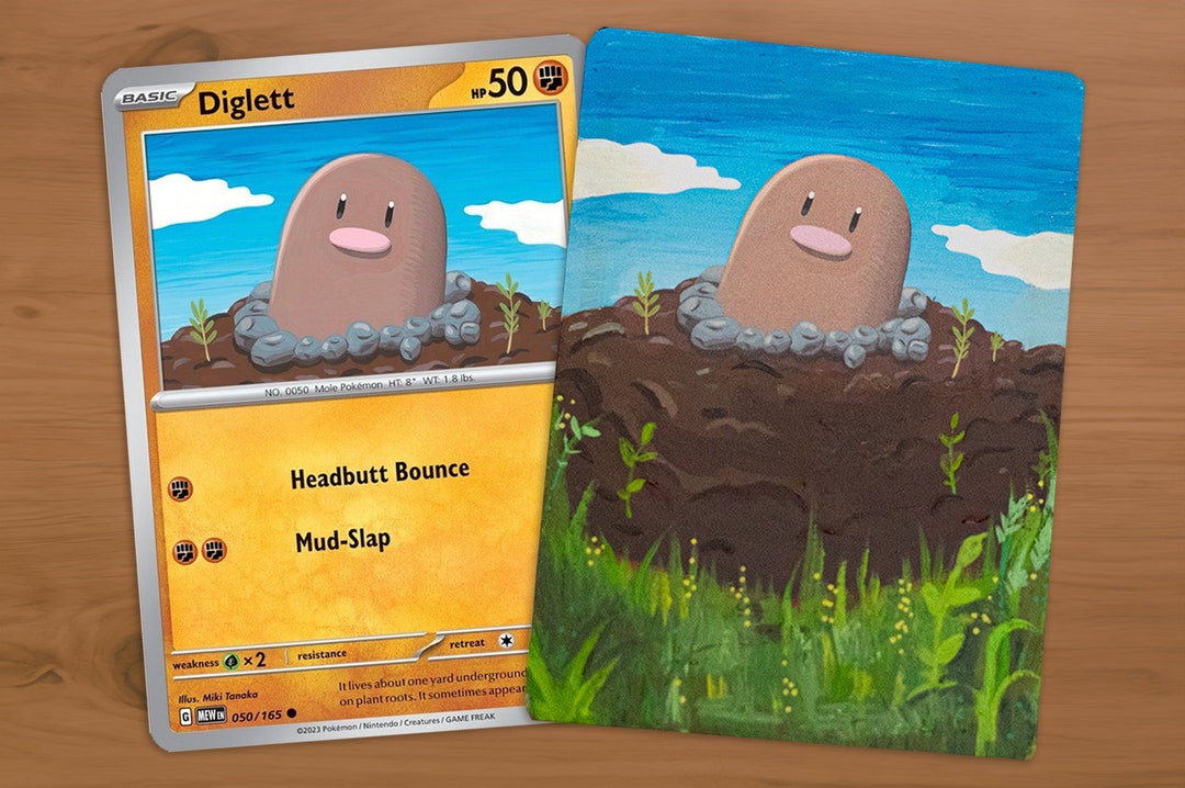 Diglett Hand Painted Pokemon Card - Etsy