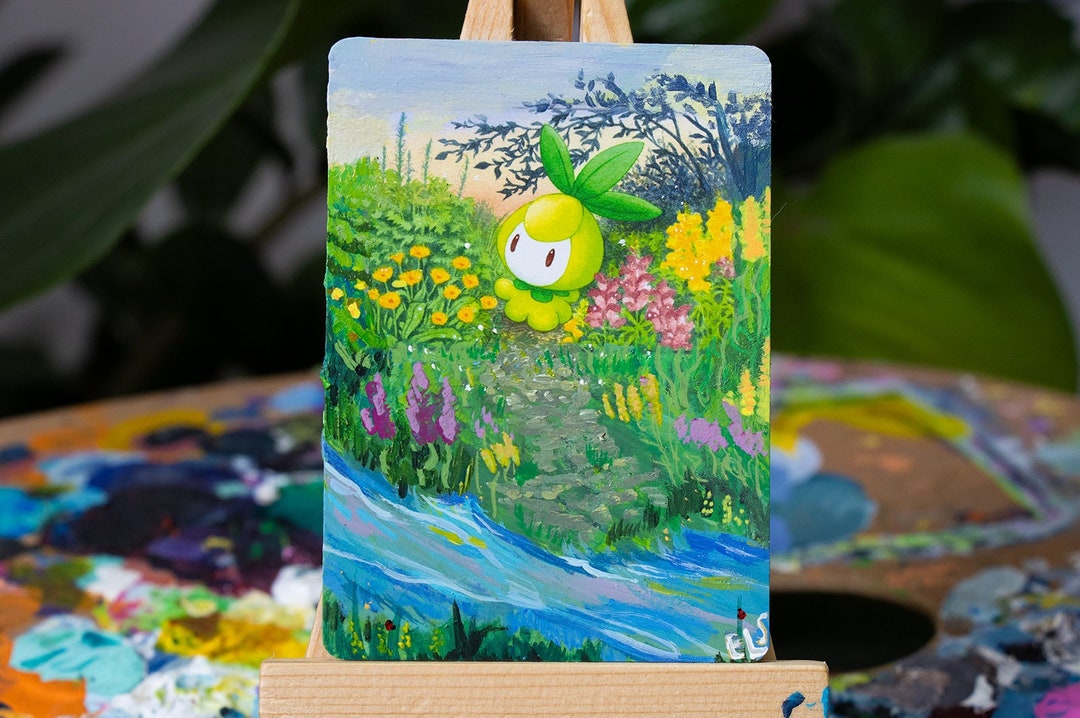 Petilil Hand Painted Pokemon Card - Etsy