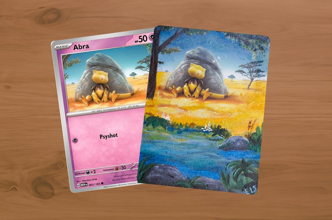 Abra Hand Painted Pokemon Card - Etsy