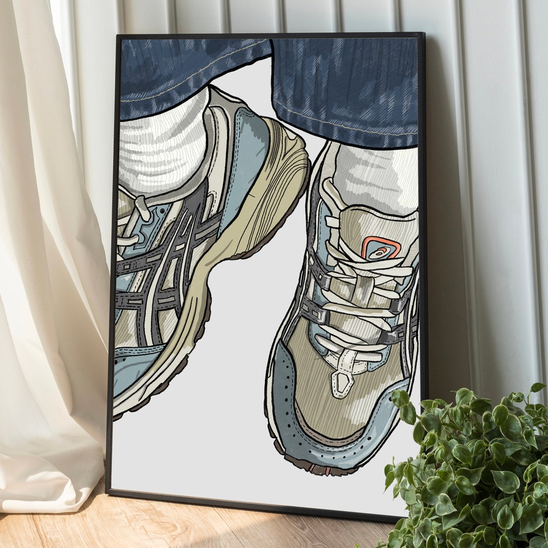 Asics Running Trainers Digital Poster Gift Art Decor - Etsy