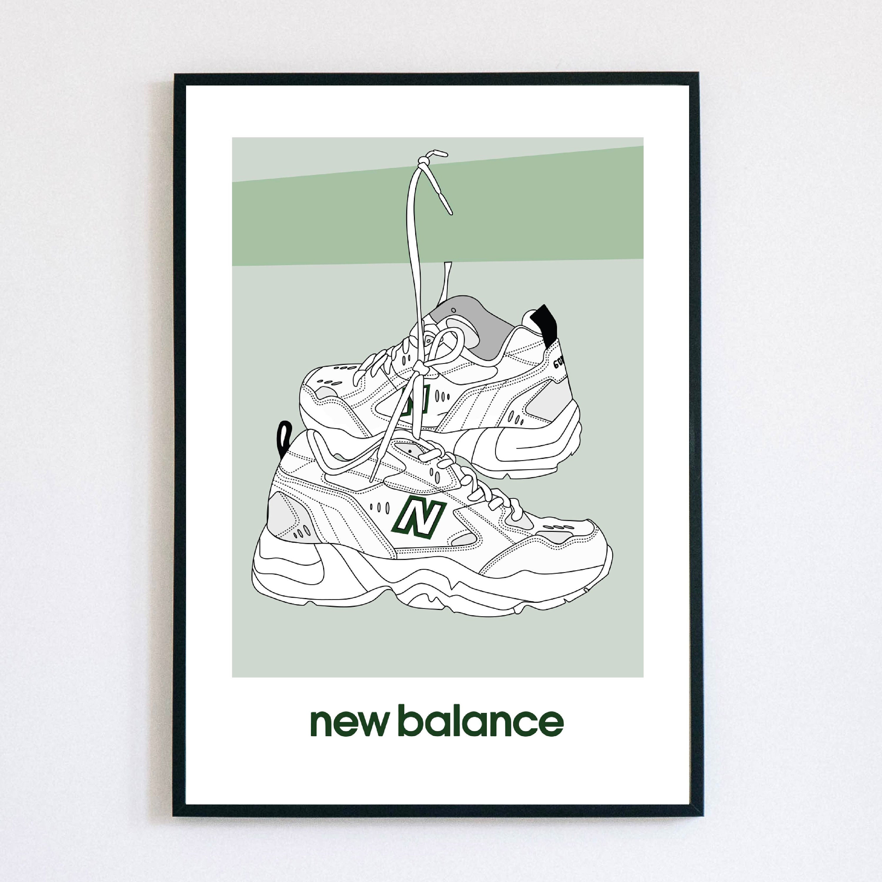NEW BALANCE Trainers/sneakers Art Illustration Digital Print - Etsy