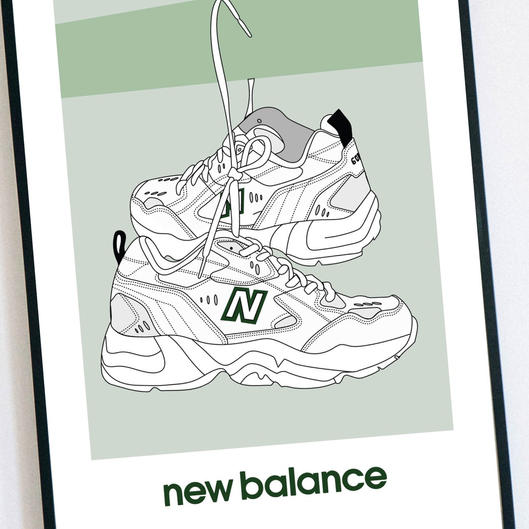 NEW BALANCE Trainers/sneakers Art Illustration Digital Print - Etsy