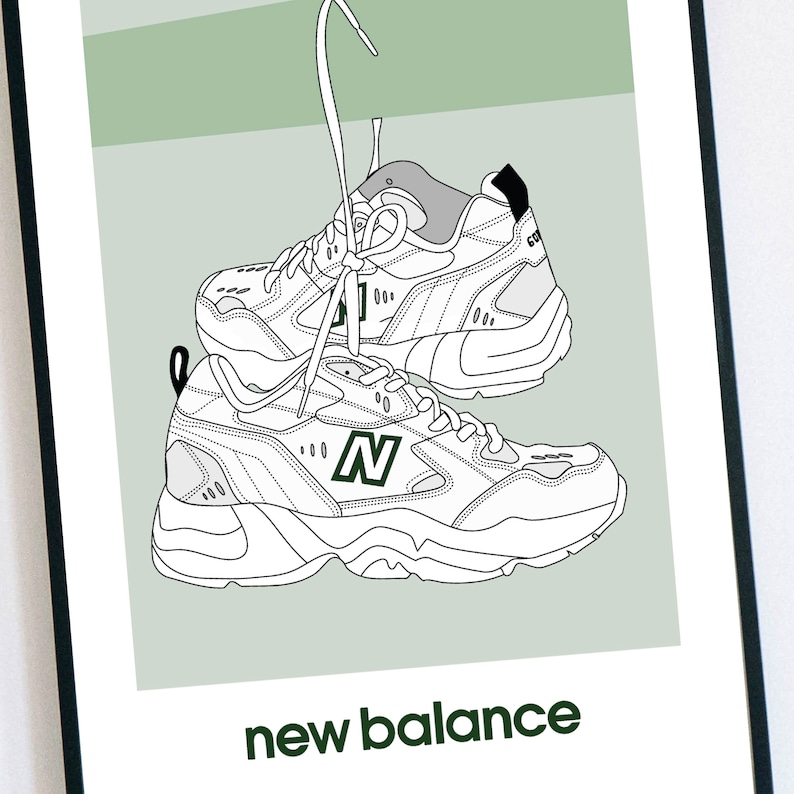 NEW BALANCE Trainers/sneakers Art Illustration Print - Etsy