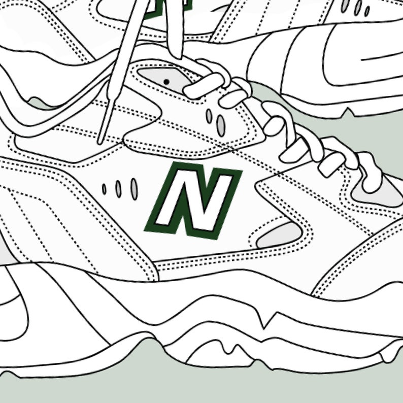 NEW BALANCE Trainers/sneakers Art Illustration Print - Etsy