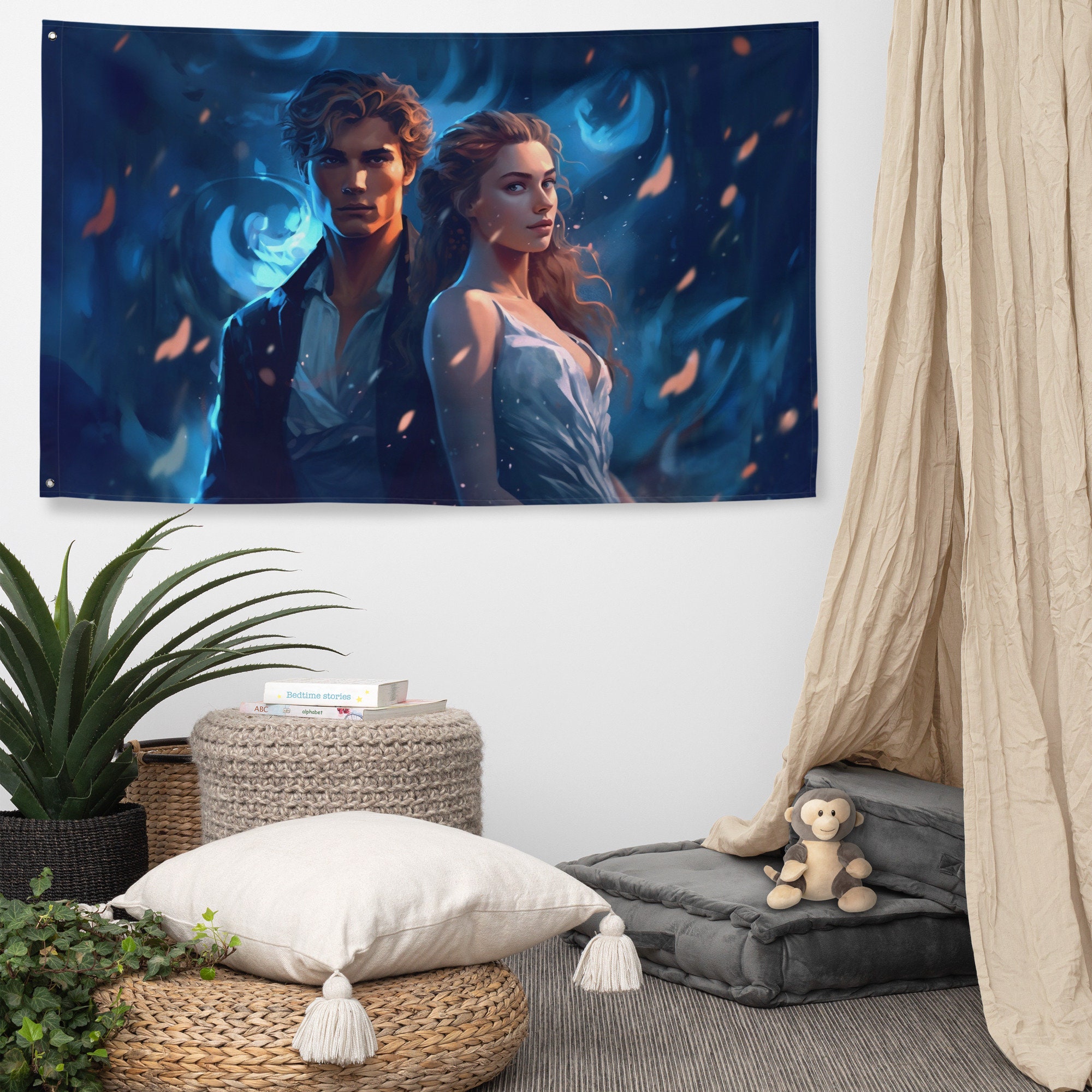 ACOTAR Flag Feyre Rhysand Velaris Night Court Wall Art Abstract Fan Art ...