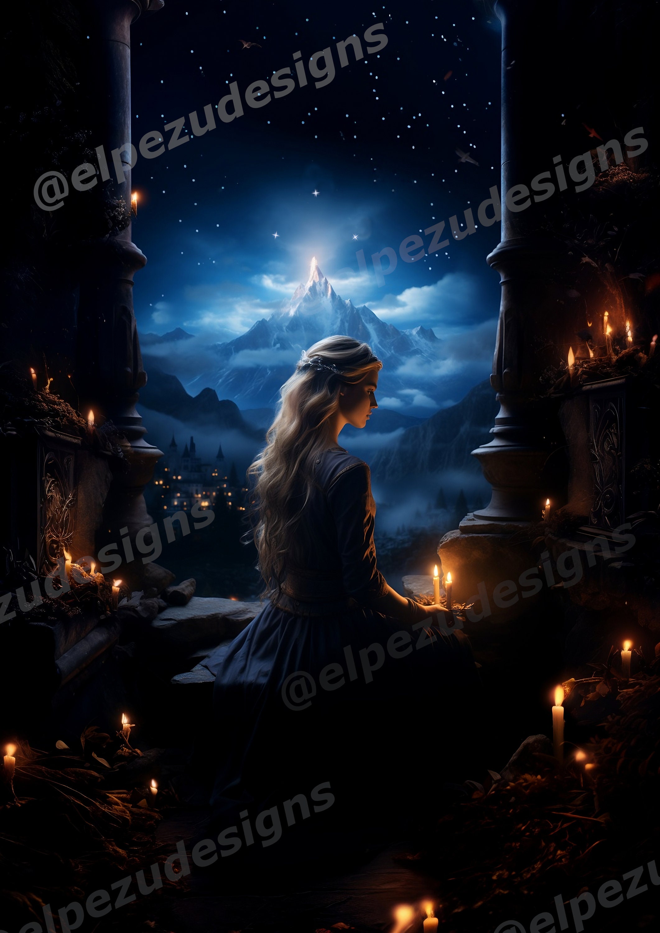 Acotar Poster Feyre Rhysand Velaris Night Court Terrace Wallart Matte ...