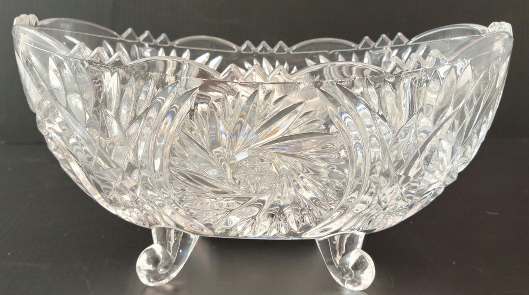 Anna Hutte 24% Lead Crystal Footed Bowl - Etsy