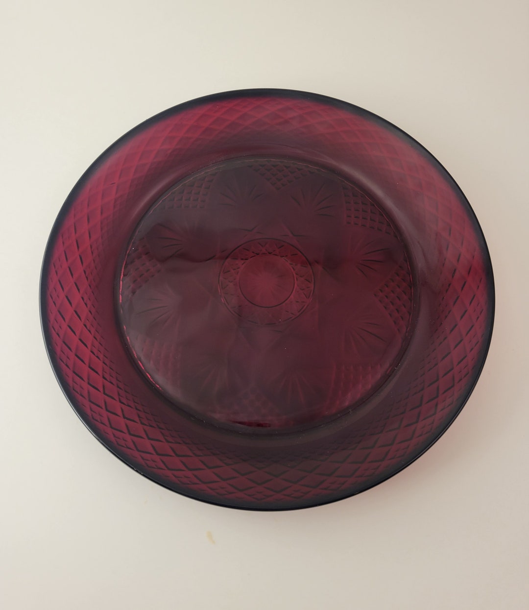 Plato llano Cristal D'Arques Durand Antique Ruby de 10 pulgadas - Etsy ...