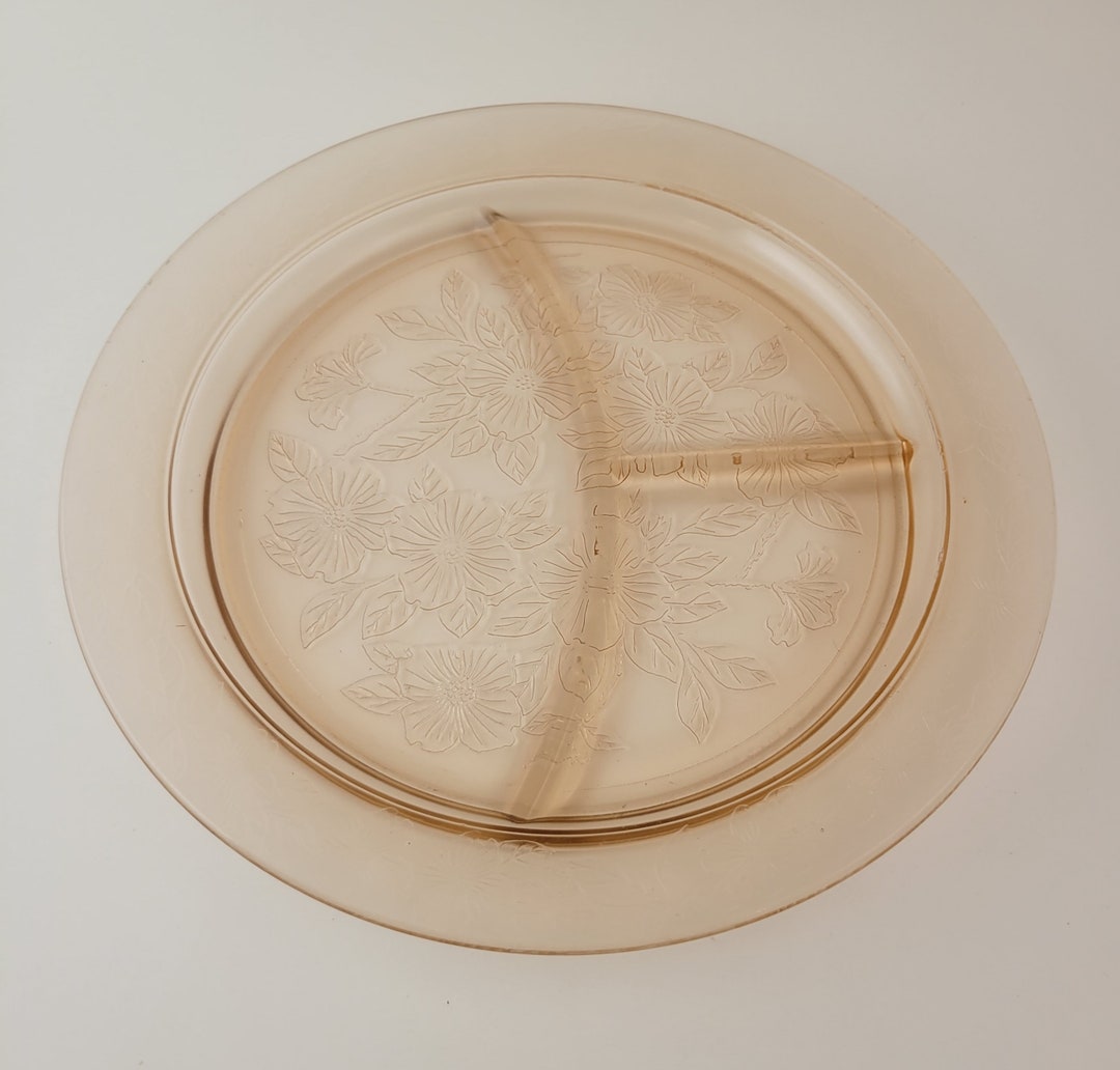 Macbeth-evans dogwood Pink Grill Plate - Etsy