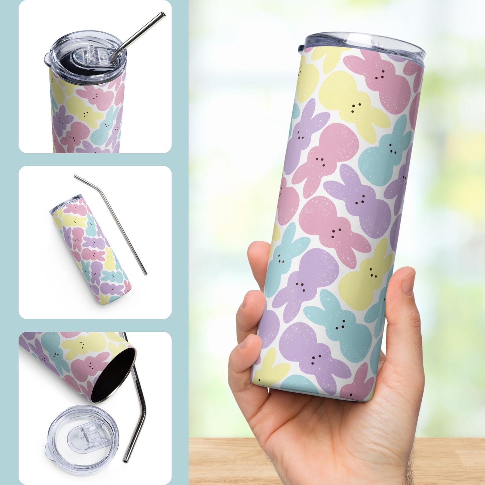 Easter Peep Stainless Steel Tumbler, Easter Ice Coffee Cup, Easter ...