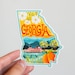 Georgia State Sticker 4" | Durable Waterproof Vinyl Decal, Peach State ...
