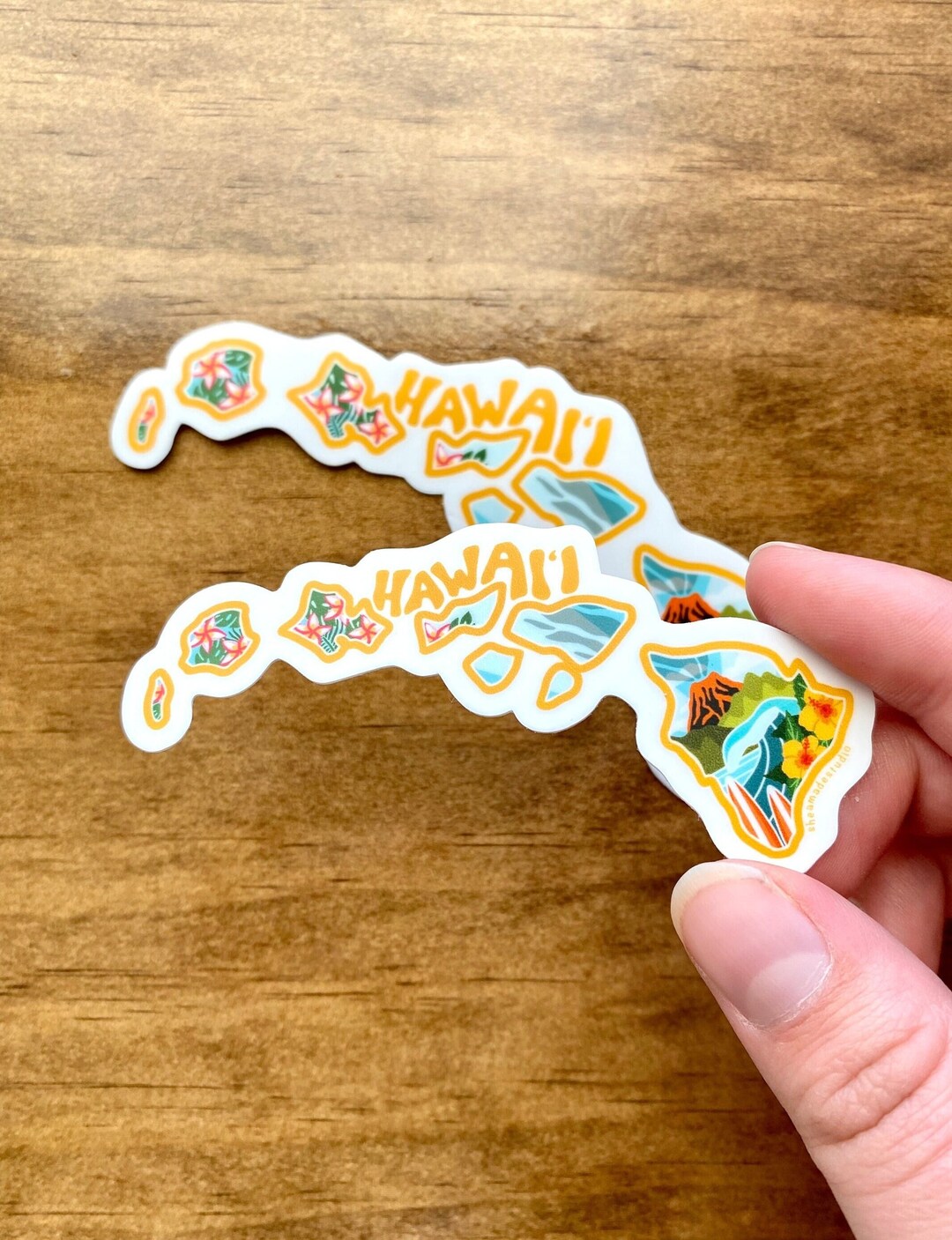 Hawai'i Sticker | Illustrated Hawai'i State Sticker, Hawai'i Decal, HI ...