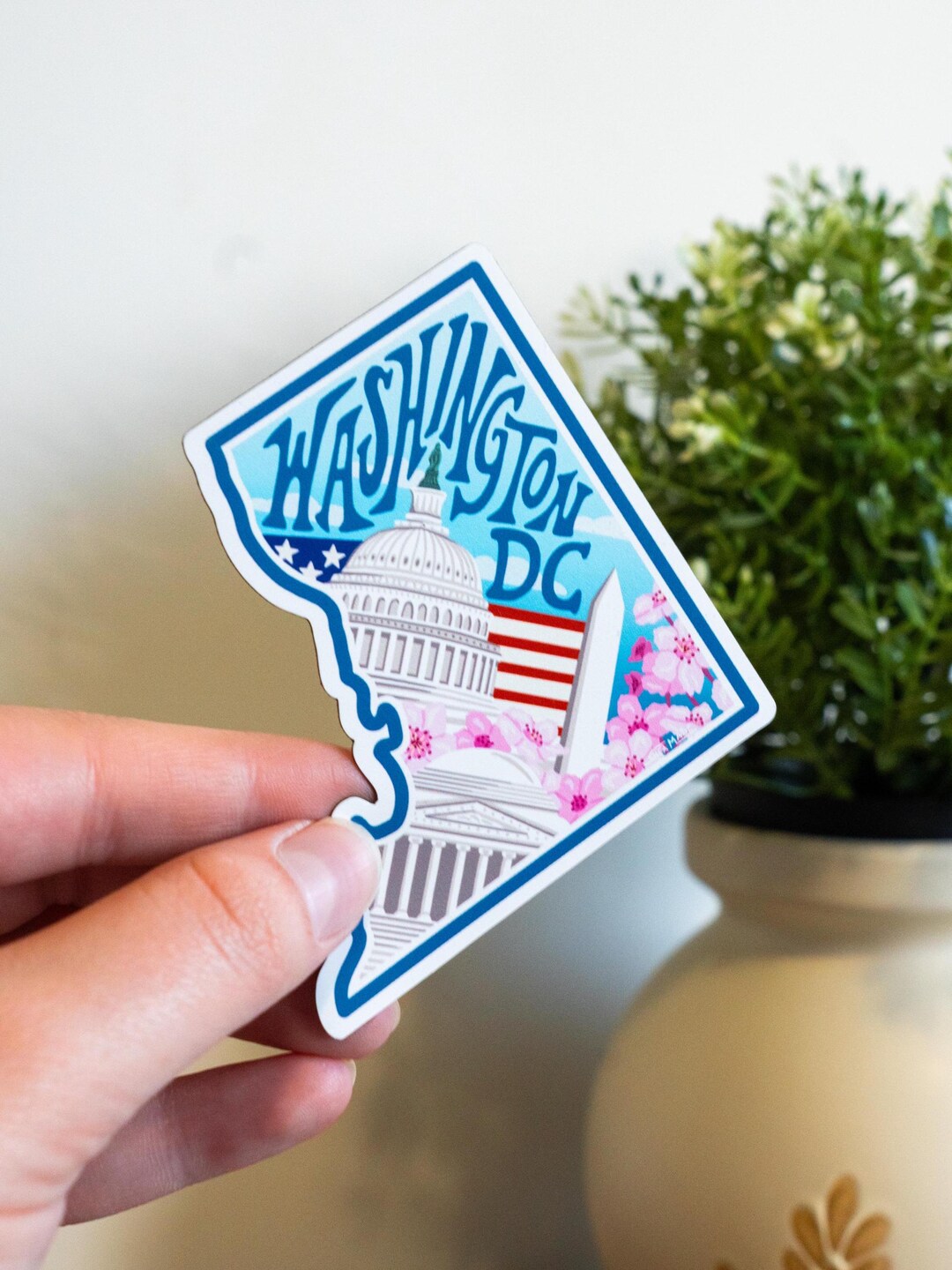 Washington DC Magnet 4" | Illustrated Washington DC Magnet, Fridge ...