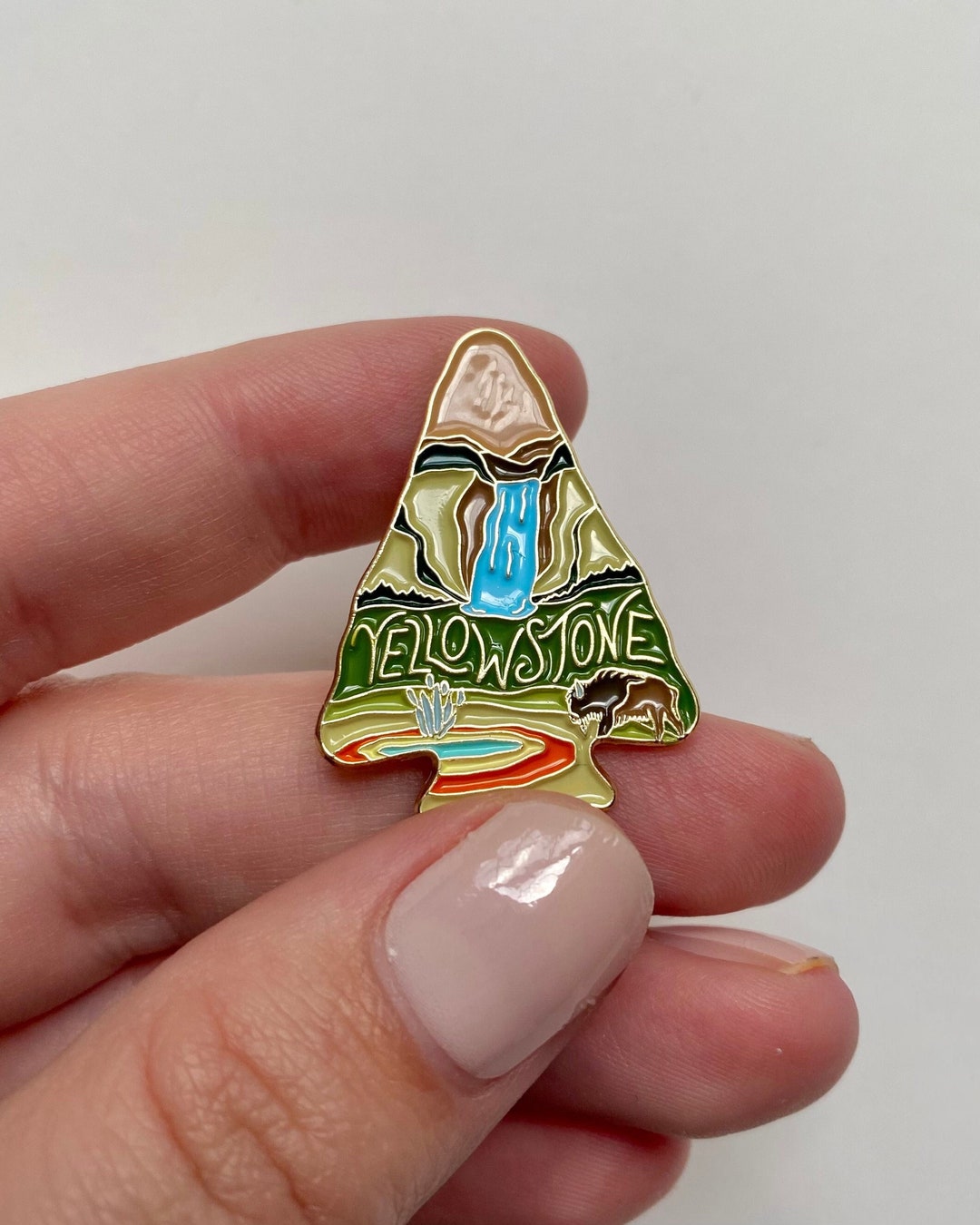 Yellowstone National Park Enamel Pin | Hiking & Travel Collectible - Etsy