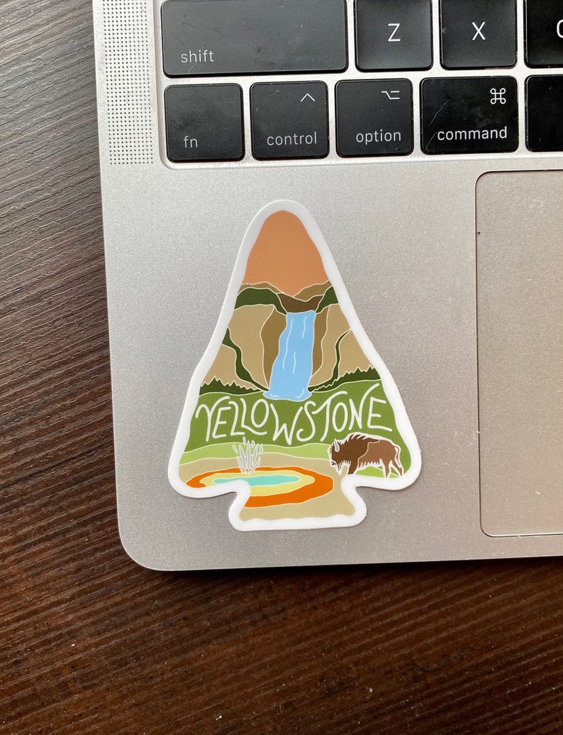 Yellowstone National Park Sticker Arrowhead, Outdoor Lover, Outdoorsy ...