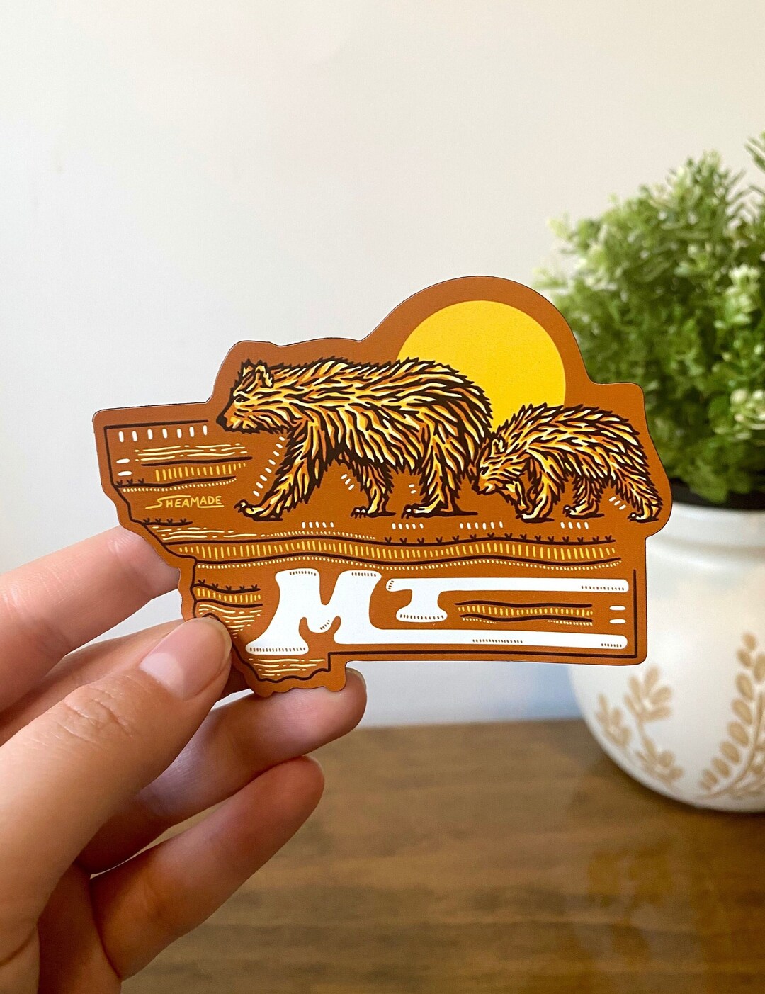 Montana Magnet 4" | Illustrated Montana State Magnet, Fridge Magnet ...