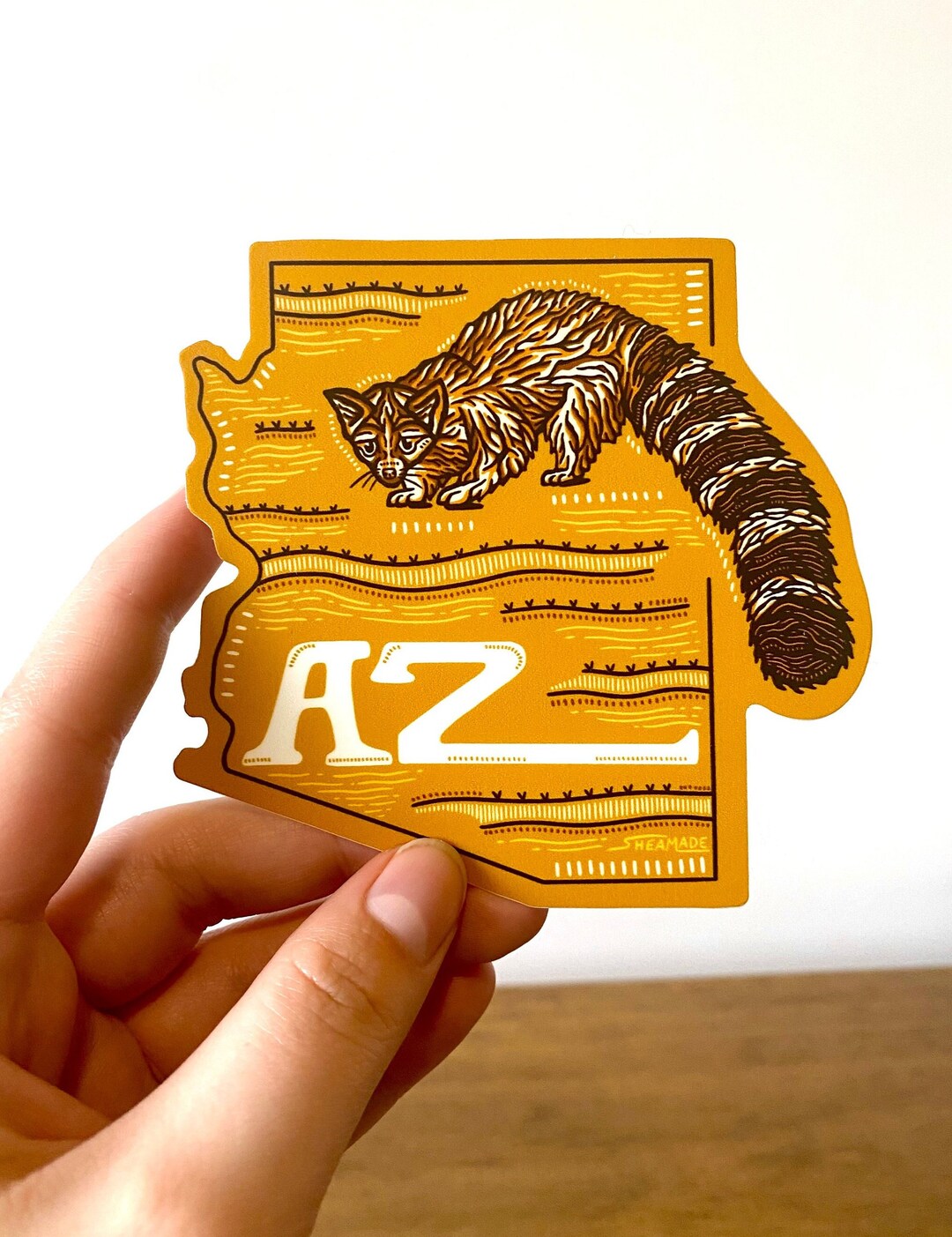 Arizona Sticker | Illustrated AZ State Sticker, Arizona Decal ...