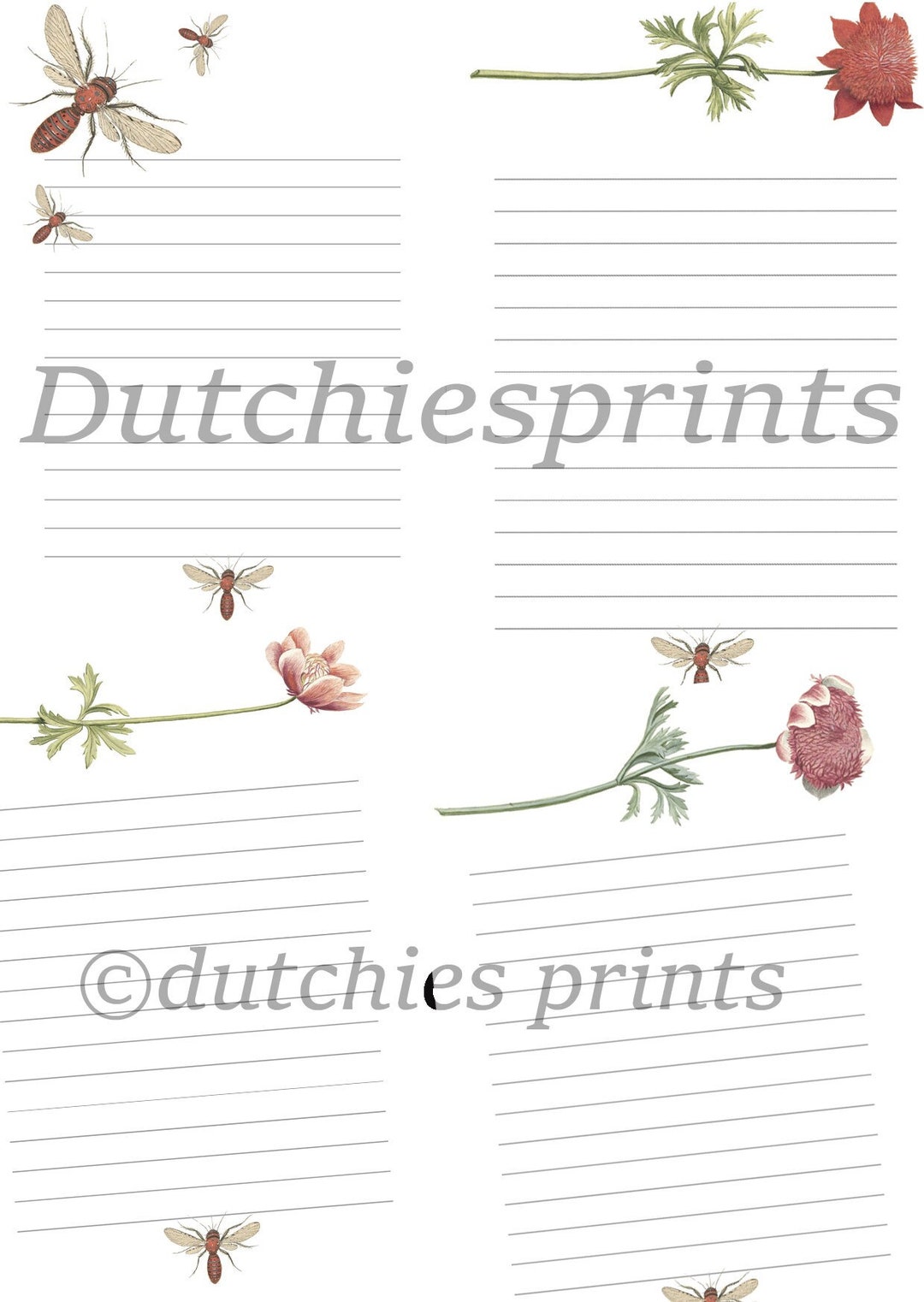 Lined Note/letter/scrap Paper Instant Digital Download - Etsy