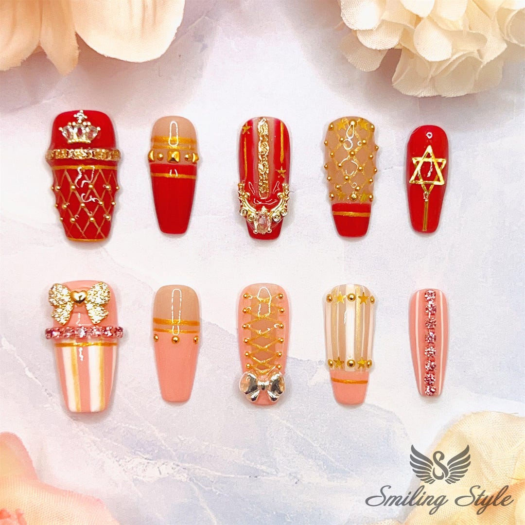 Princess to Queen Press on Nails by SMILINGSTYLE | Luxury Fake Nails ...