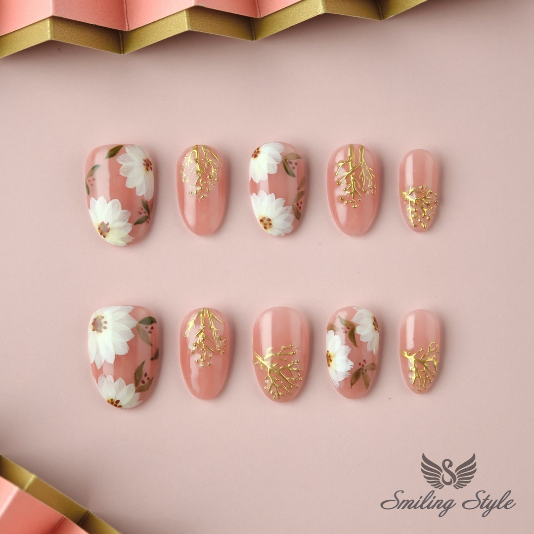 Spring Breeze Press on Nails by SMILINGSTYLE Luxury Fake Nails Reusable ...