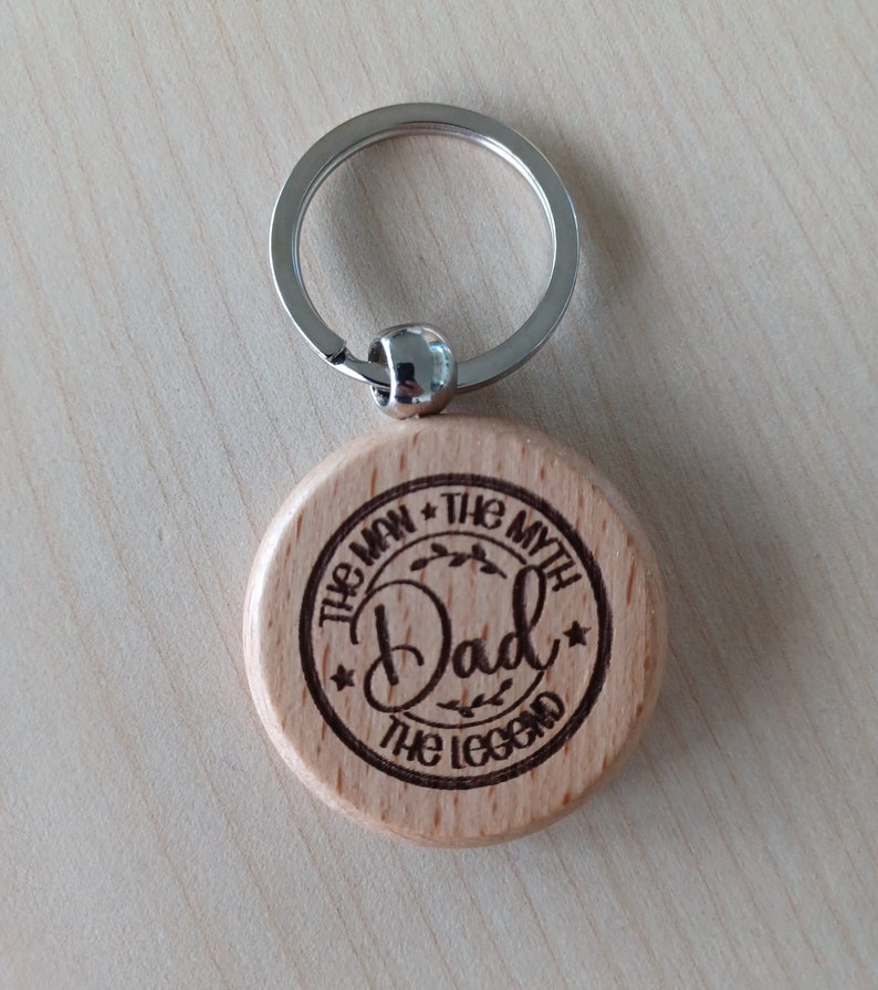 Fathers Day Personalised Wooden Keyring - Choose Your Design ...