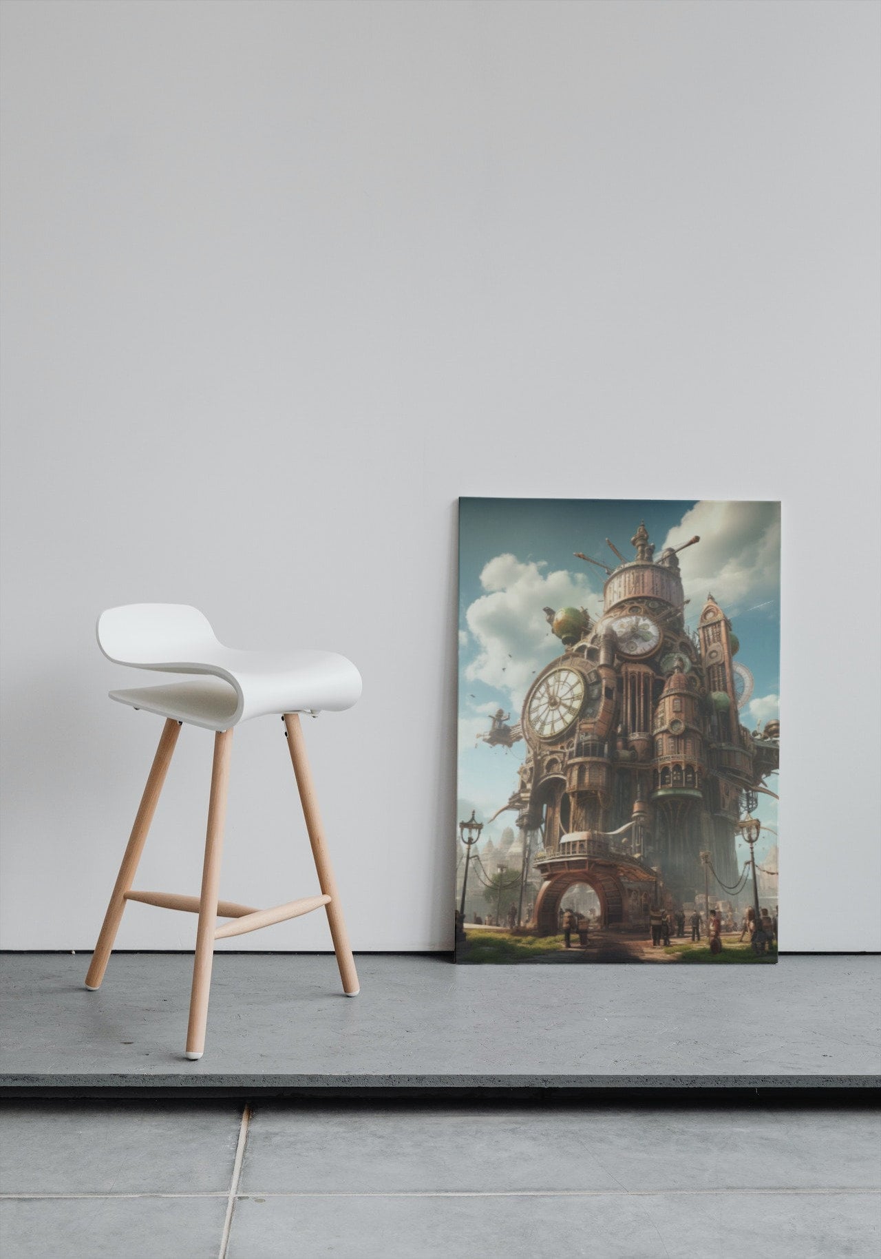 Poster Steampunk City Digital Art Wall Print Fantasy Futuristic City ...