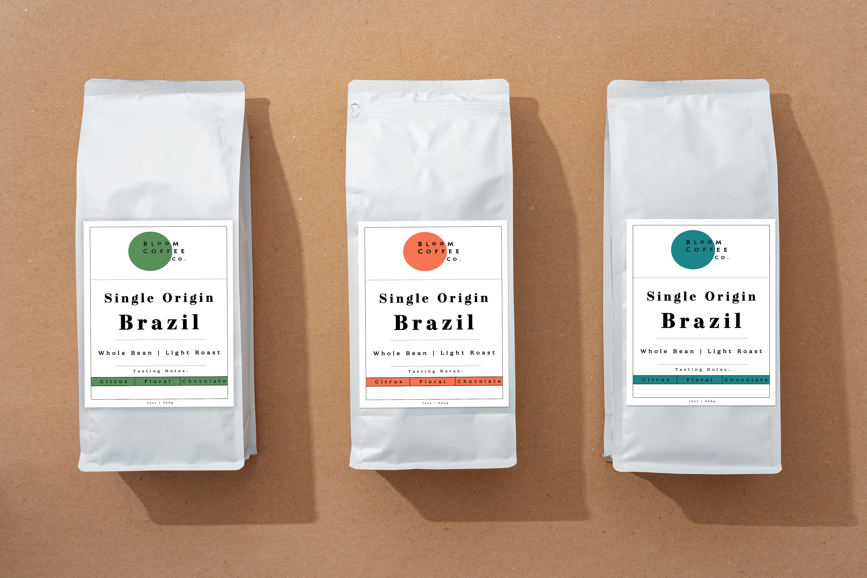 Customizable Modern Design Coffee Bag Label - Printable Two Sizes ...