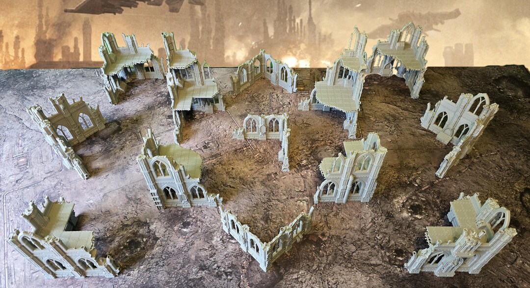 Tabletop Terrain Bundle Gothic Sci-fi Ruins RPG & Wargame Scenery Ultimate Pack 12 Full Table ...