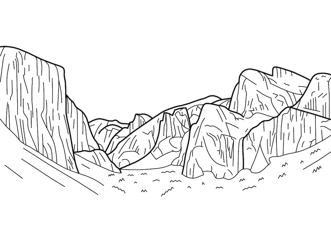 Yosemite Line Art - Etsy