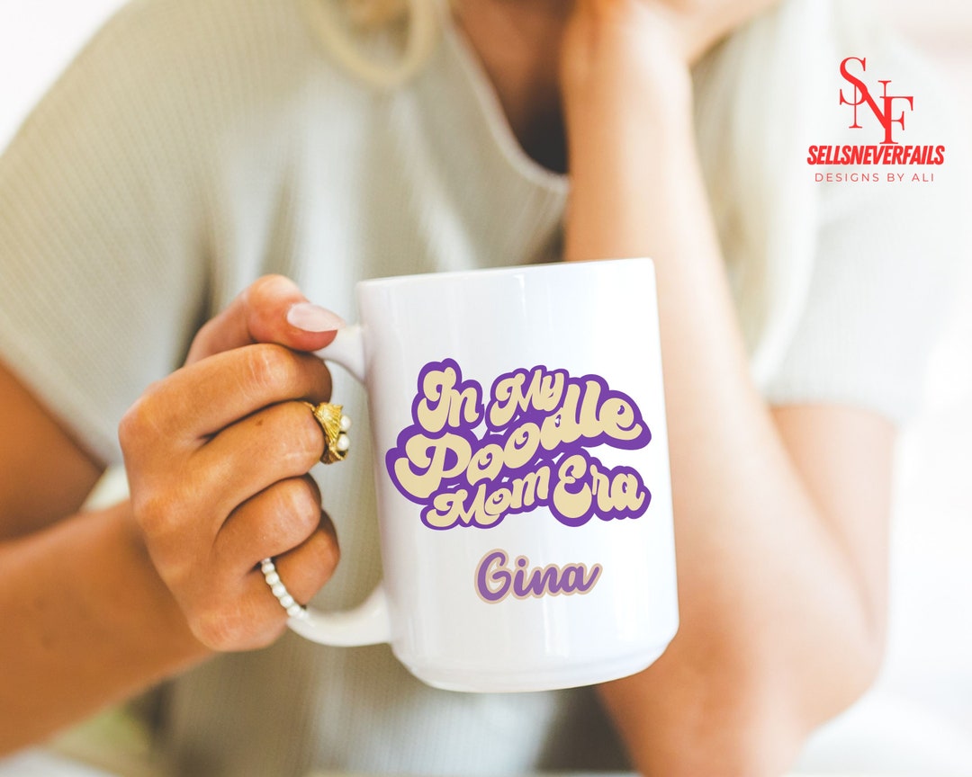 Poodle Dog Mug, Cute Dog Mugs for Women, Custom Name Mug, Custom Pet ...