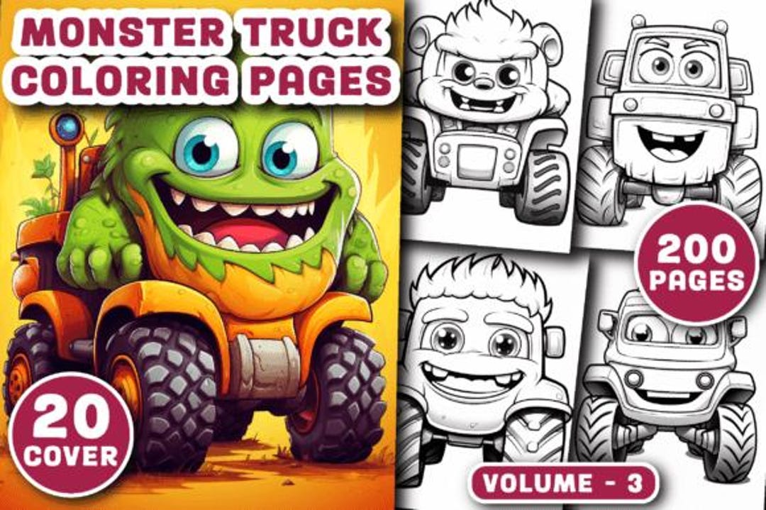 Monster Truck Printable Coloring Pages for Kids - Fun & Exciting ...