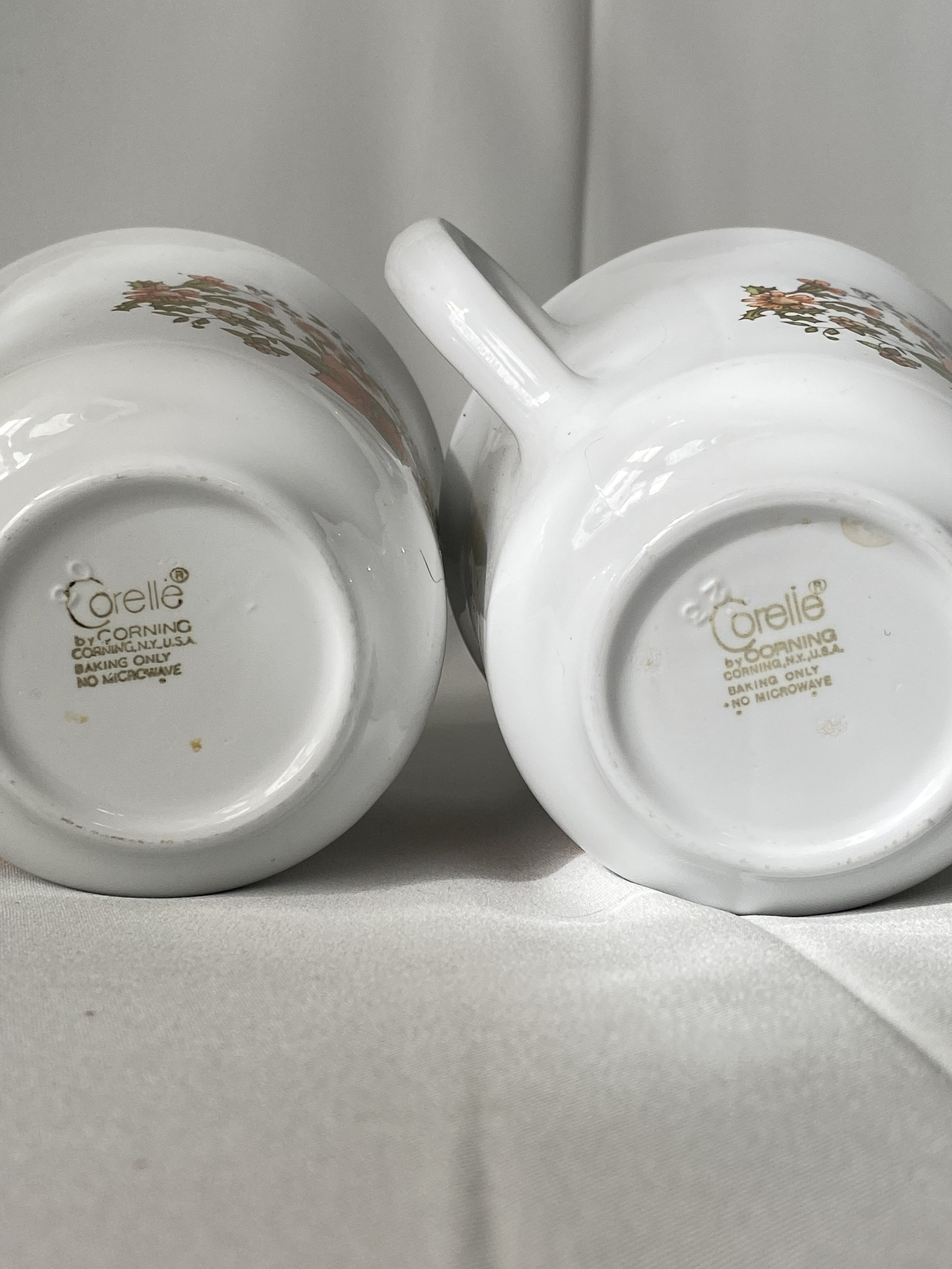 Pair of Corelle Mugs With Flower Pattern - Etsy