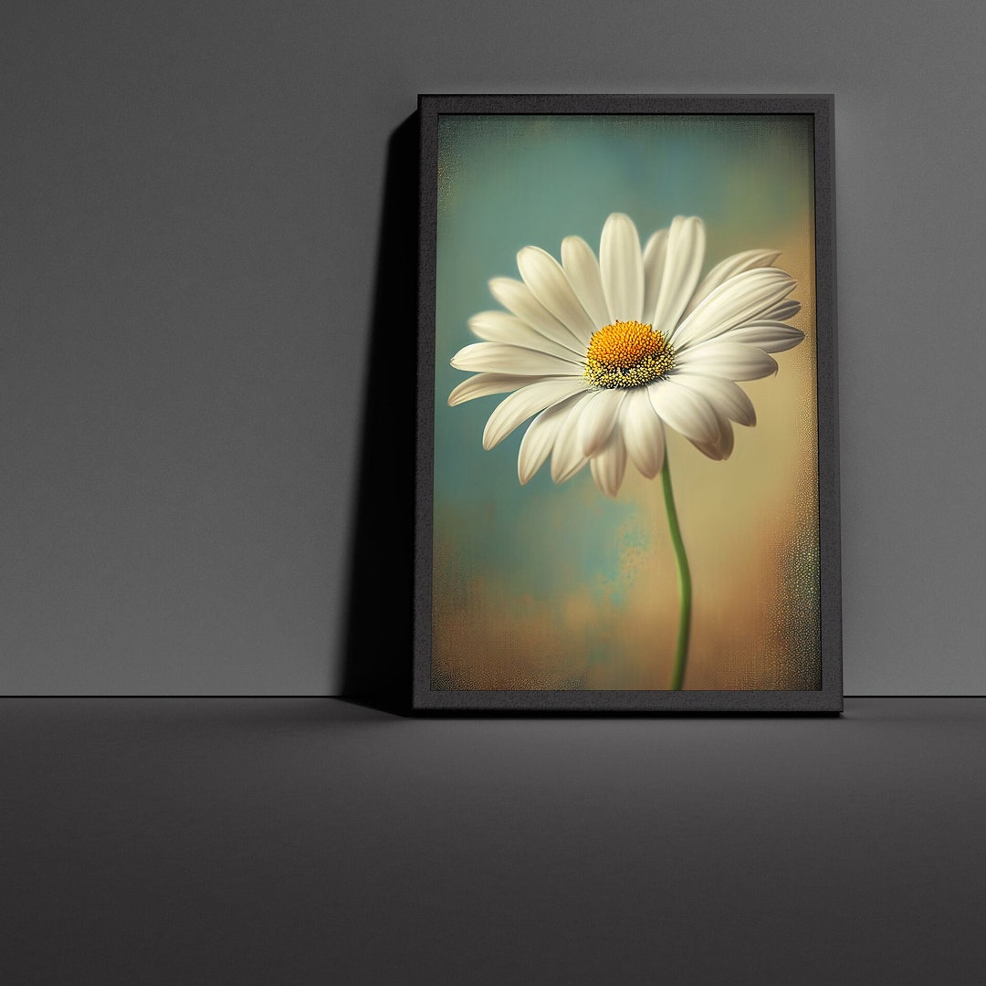 Artistic Daisy Flower Poster - High Quality Print for Home Decor - Etsy