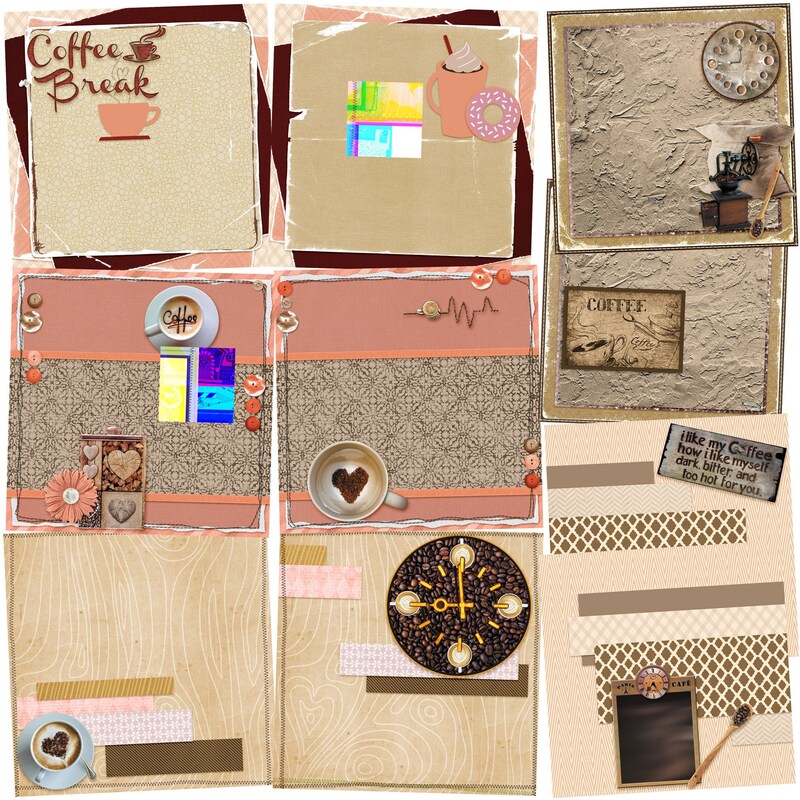Coffee Scrapbook Layout - Etsy