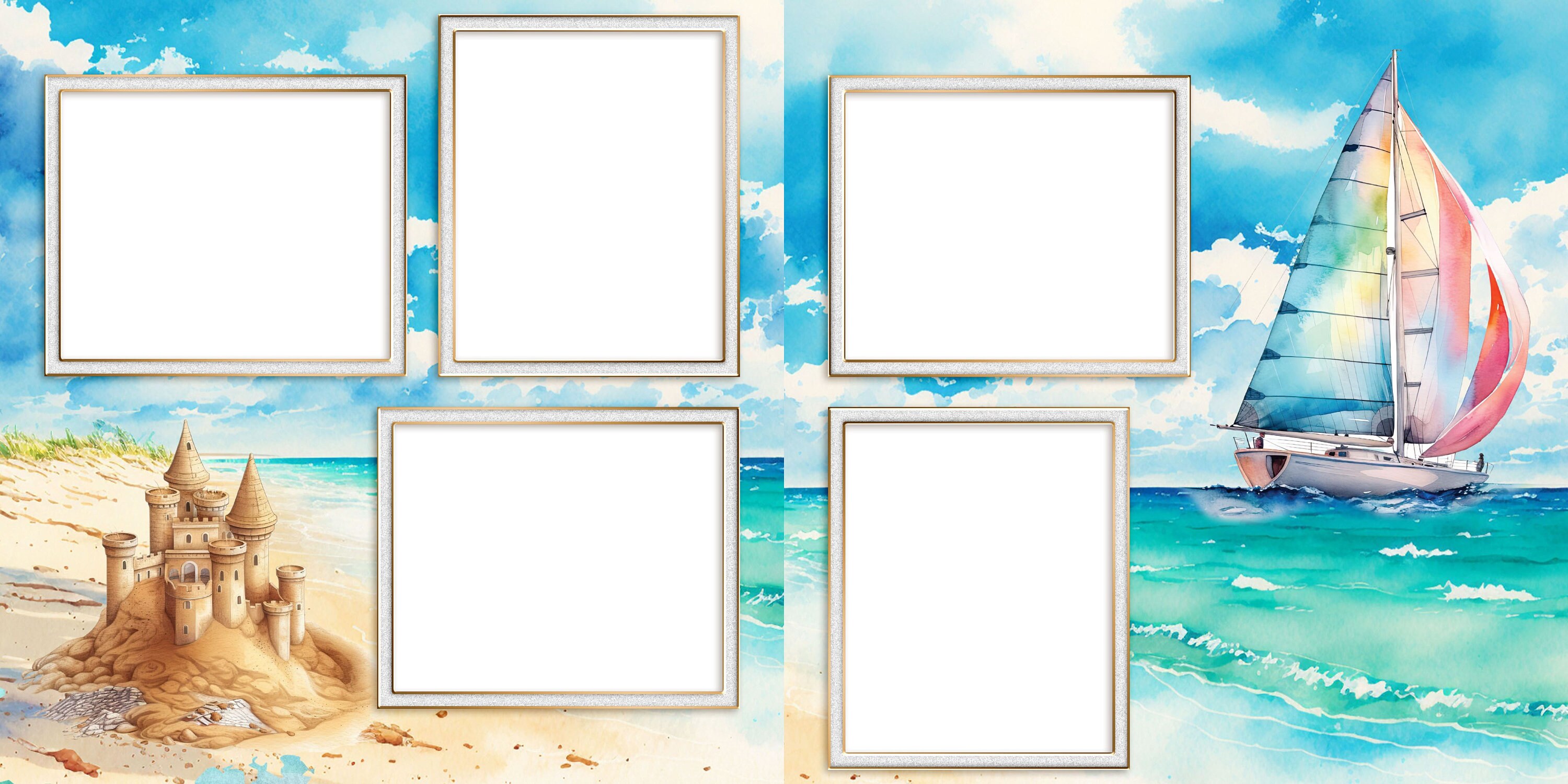 Summer at the Beach - EZ Digital Quick Page Bundle - Canva - Etsy