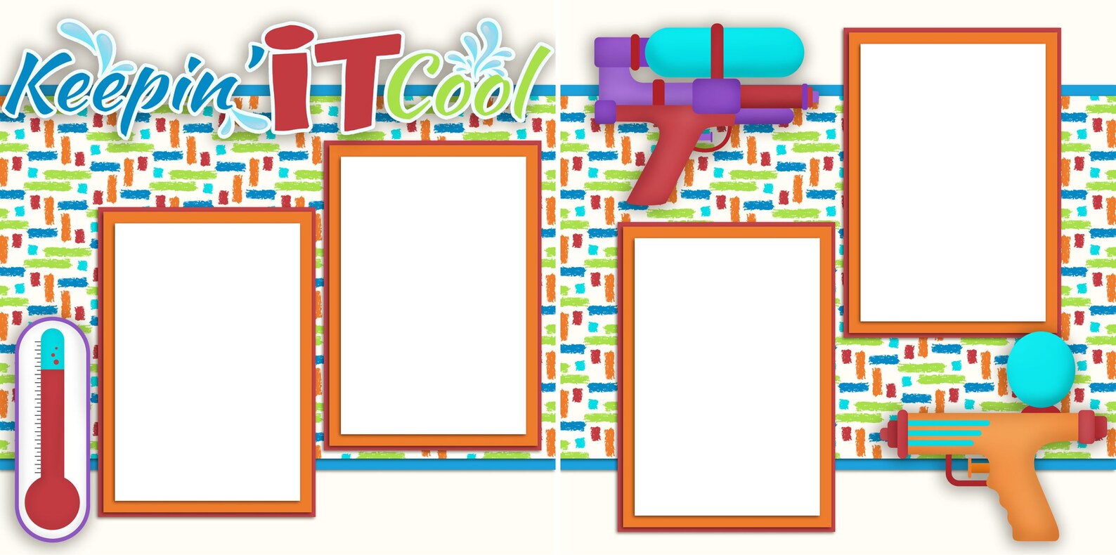 Keepin' Cool Girl - EZ Digital Quick Page Bundle - Digital Scrapbooking Canva - Etsy