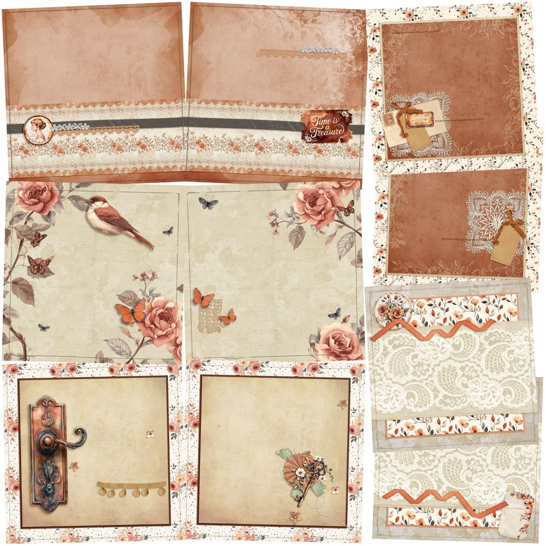 Time is a Treasure - EZ Background Pages Digital Scrapbooking - Canva ...