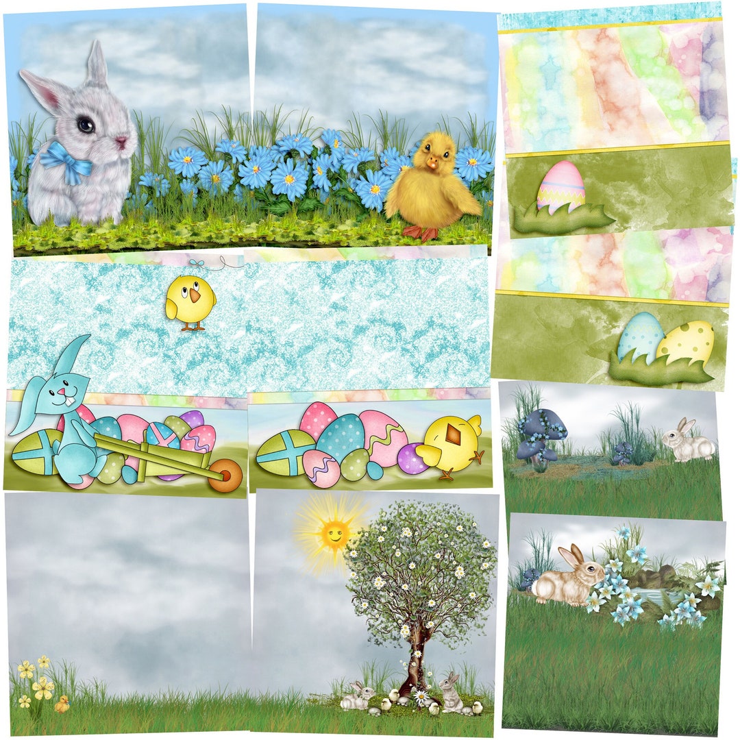 Easter Friends - EZ Background Pages - Canva - Etsy