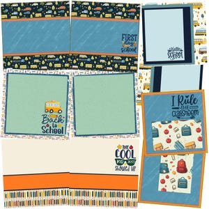 Back to School Boy Blue - Digital Scrapbooking - EZ Background Page ...