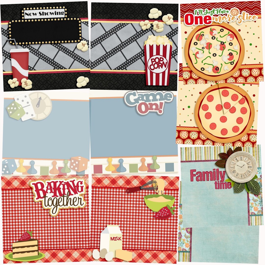 Family Night - EZ Background Page Bundle - Digital Scrapbooking Canva ...
