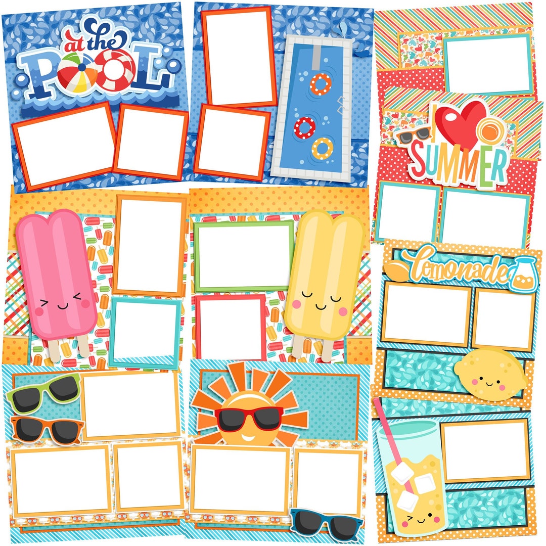 Summer Fun - Swimming - EZ Digital Quick Page Bundle - Canva - Etsy