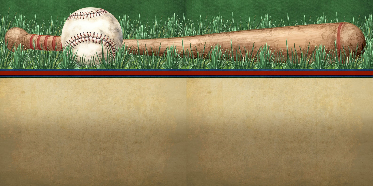 Baseball - Digital Scrapbooking - EZ Background Page Bundle - Canva - Etsy
