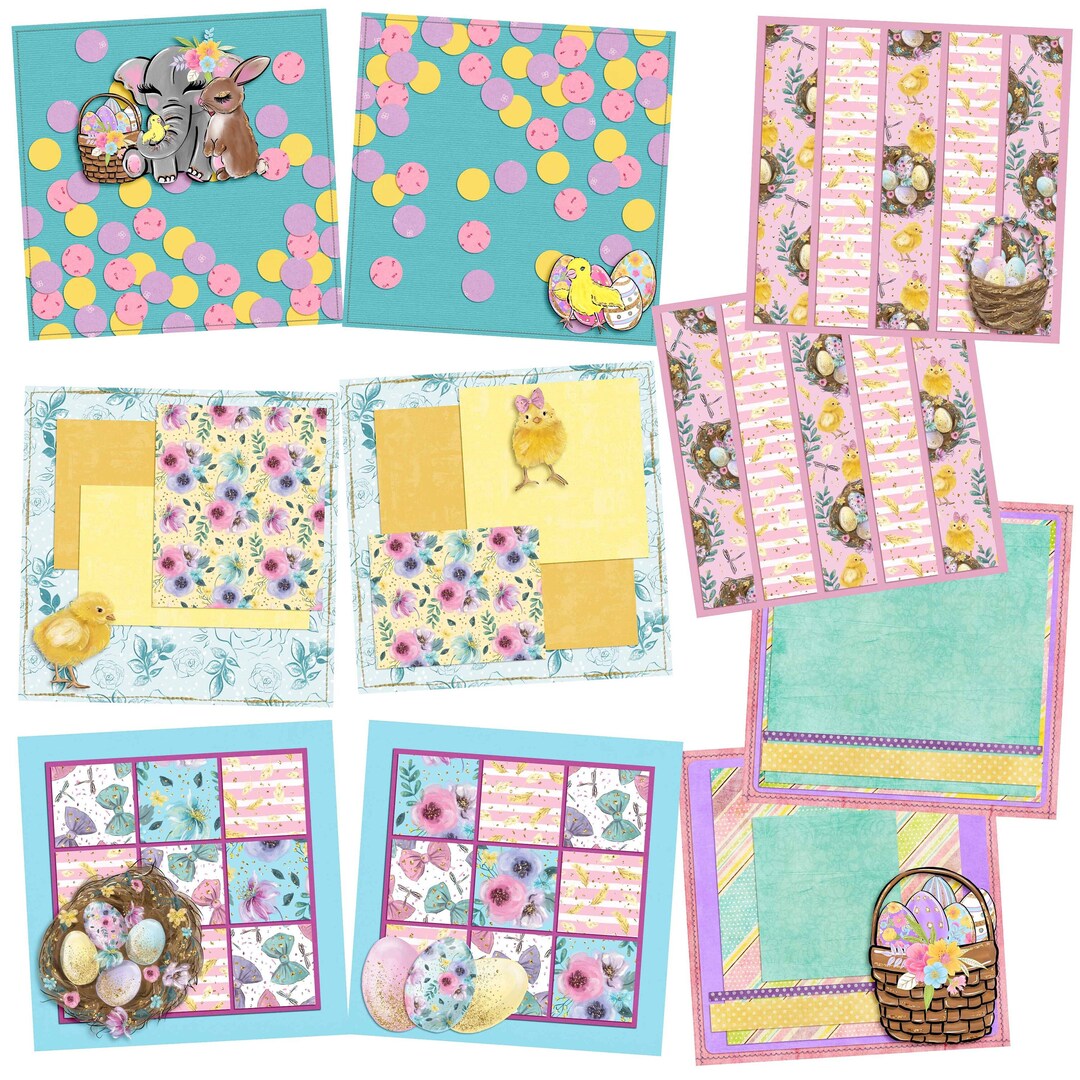 Easter Cuties - EZ Background Pages - Canva - Etsy