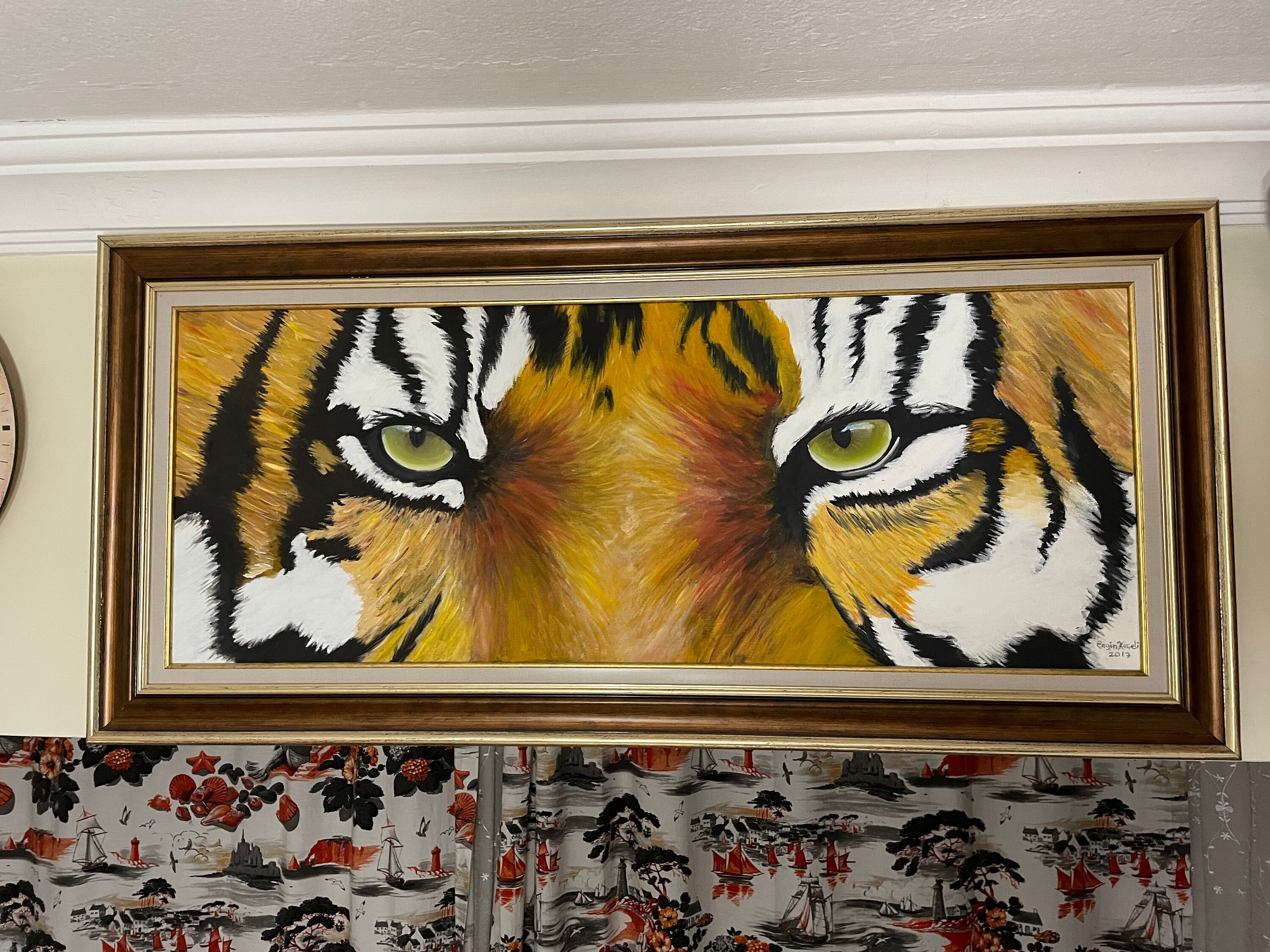 Handmade and Framed Tiger Figure Painting With Oil Paints for Your ...