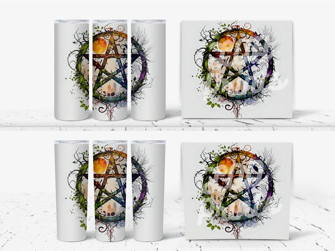 Elaborate Pentacle/pentagram Tumbler Wrap Downloadable PNG for 20 Oz ...