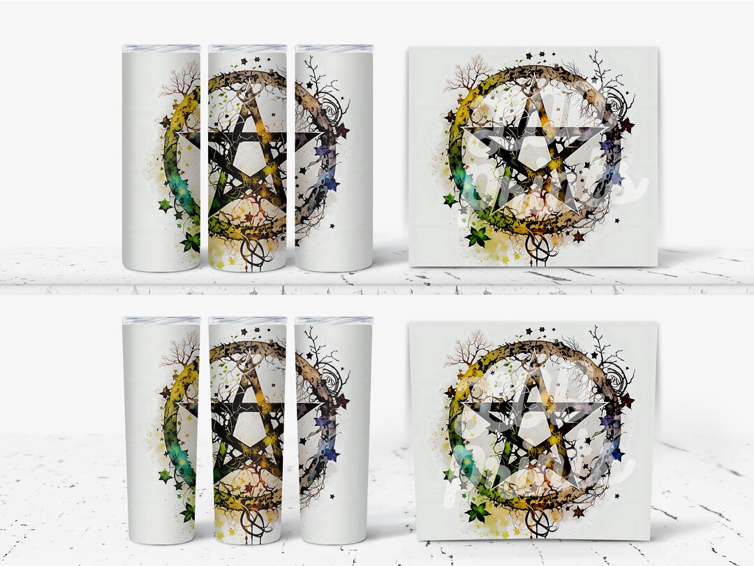 Elaborate Pentacle/pentagram Tumbler Wrap - Downloadable PNG for 20 Oz ...
