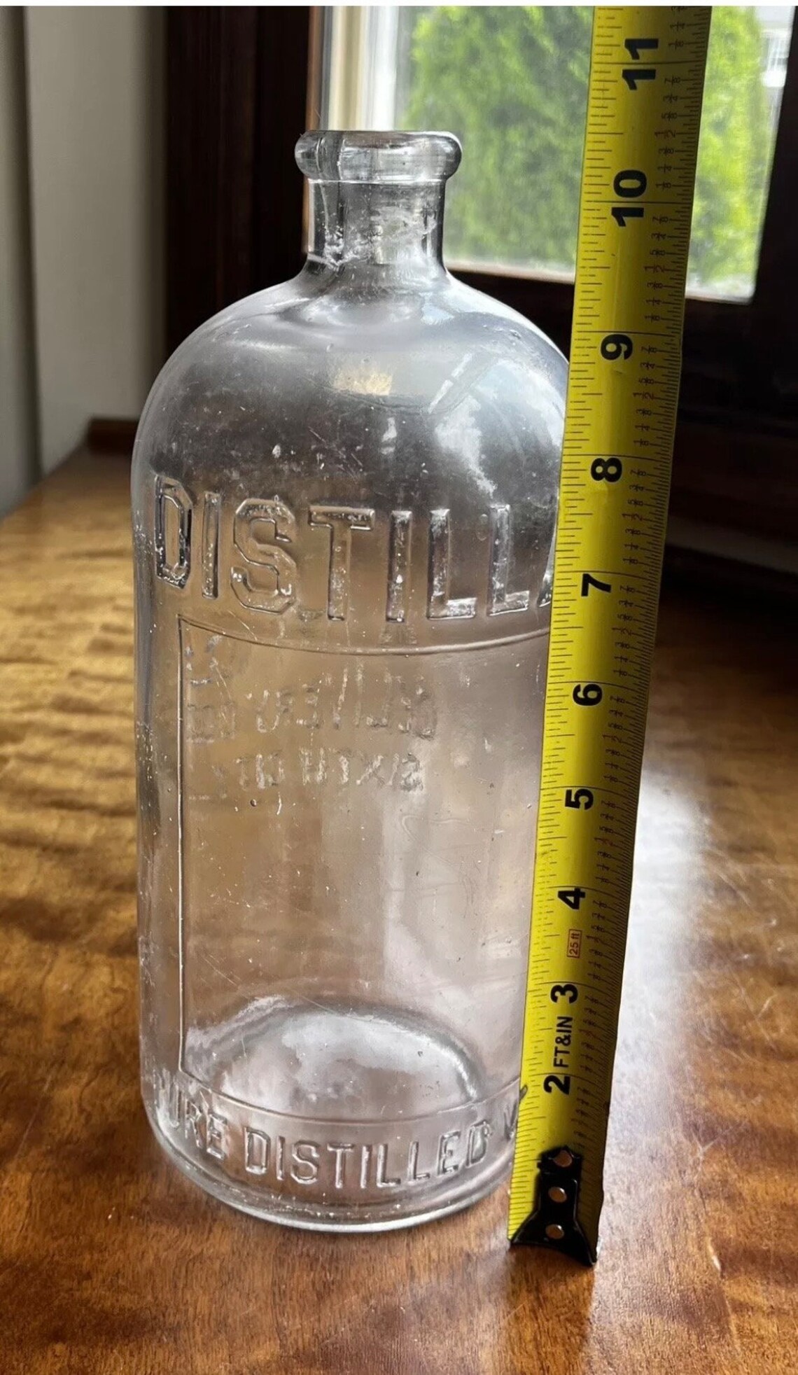 Vintage Large Glass Distillata Pure Distilled Water Bottle City Ice - Etsy