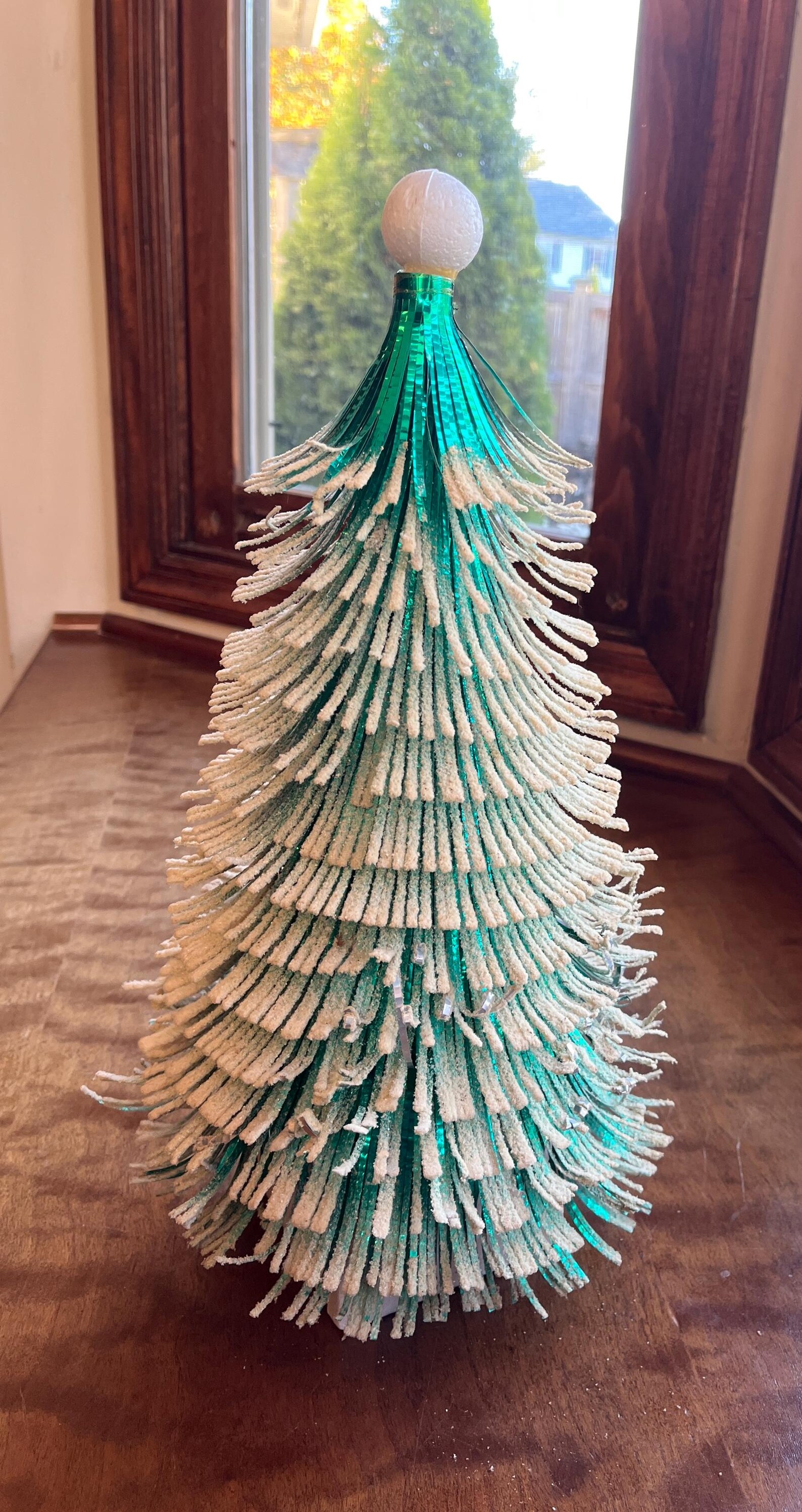 Vintage Christmas Tinsel Eyelash Tree MCM 1960s Green - Etsy