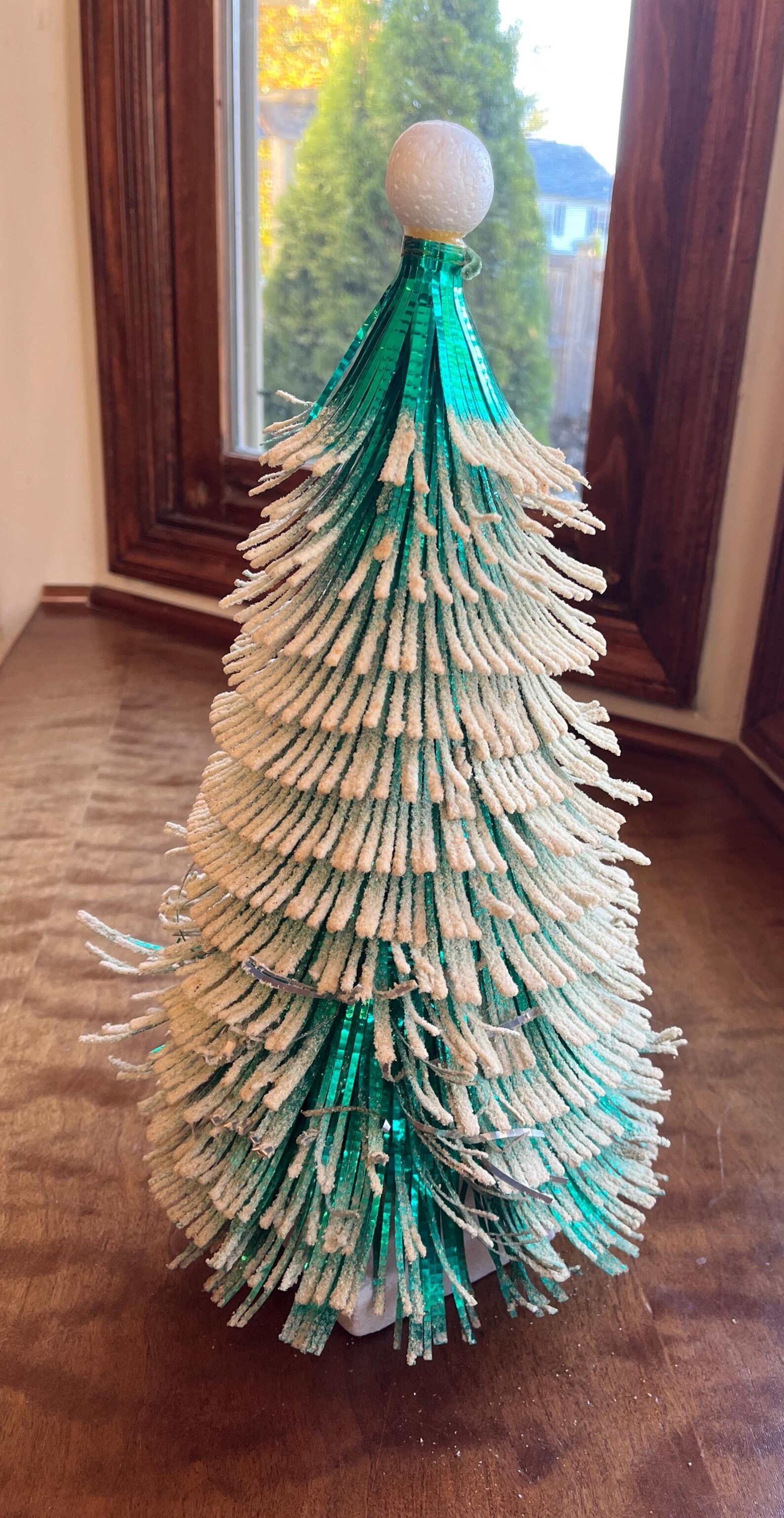 Vintage Christmas Tinsel Eyelash Tree MCM 1960s Green - Etsy